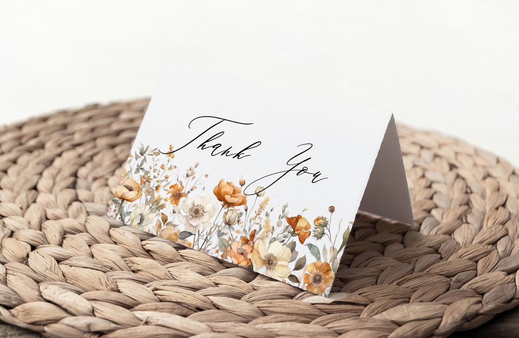 Fall Flowers Thank You Card – Sugar and Spice Paper