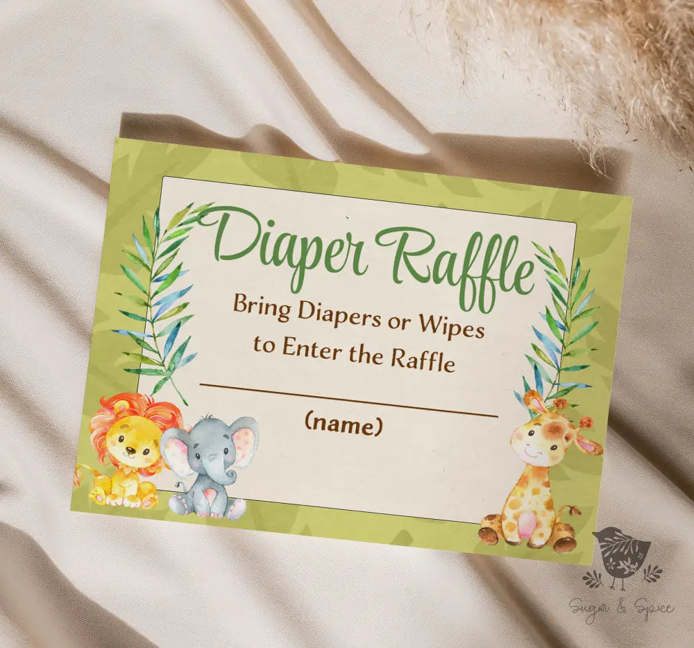 Jungle Diaper Raffle | Best Price in 2024 at Sugar and Spice Paper